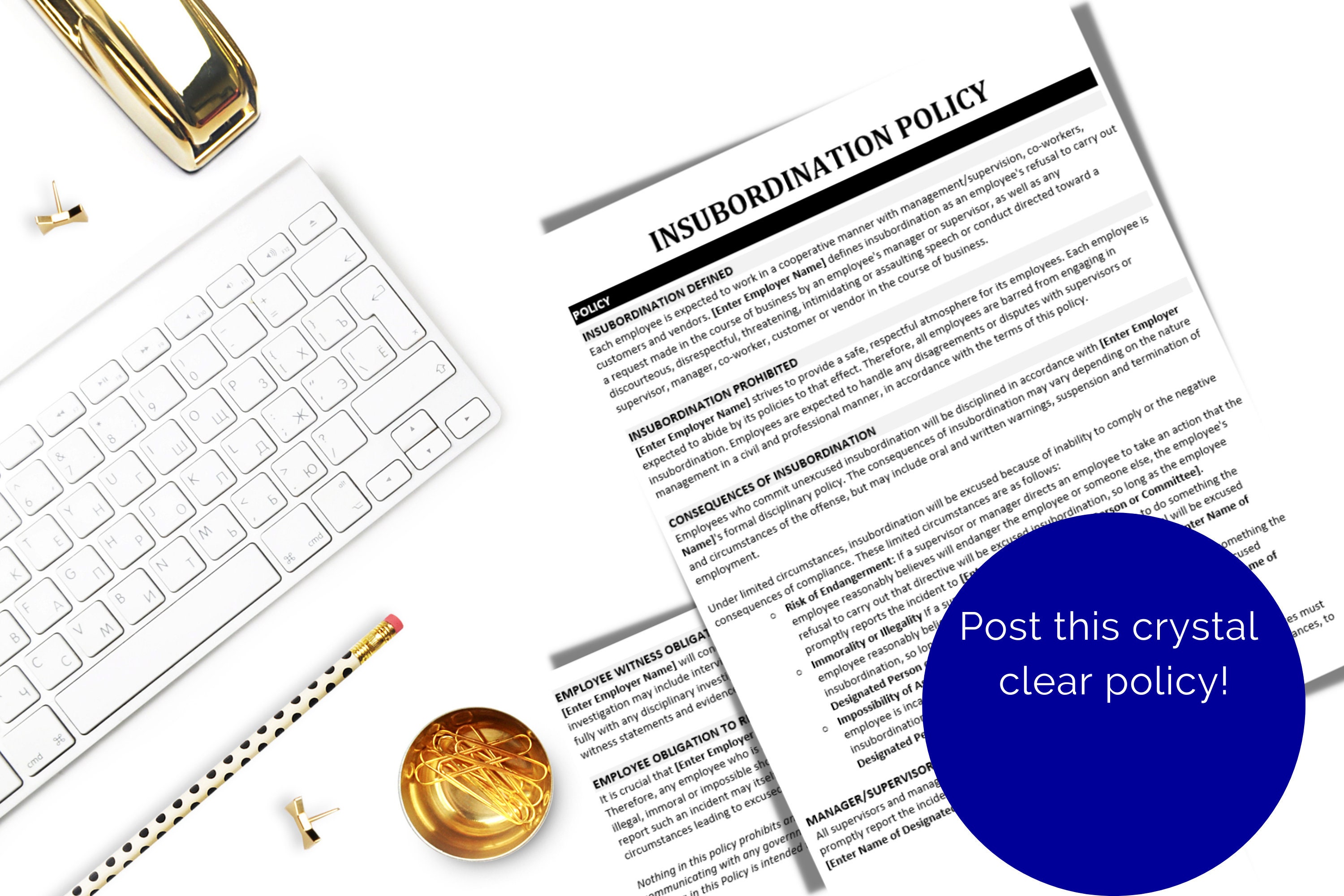 Insubordination Policy Employee Policy HR Template Code of Conduct ...