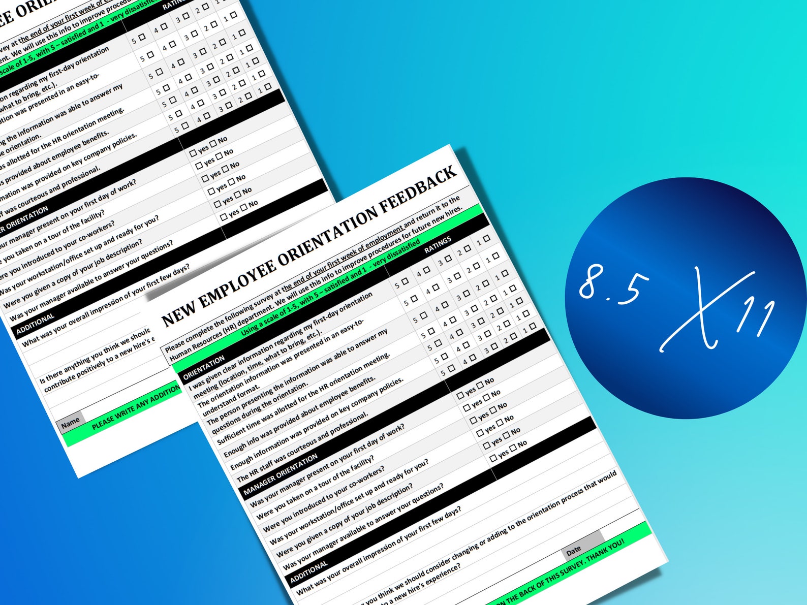 New Hire Orientation Survey Template: Employee Feedback (editable Word ...