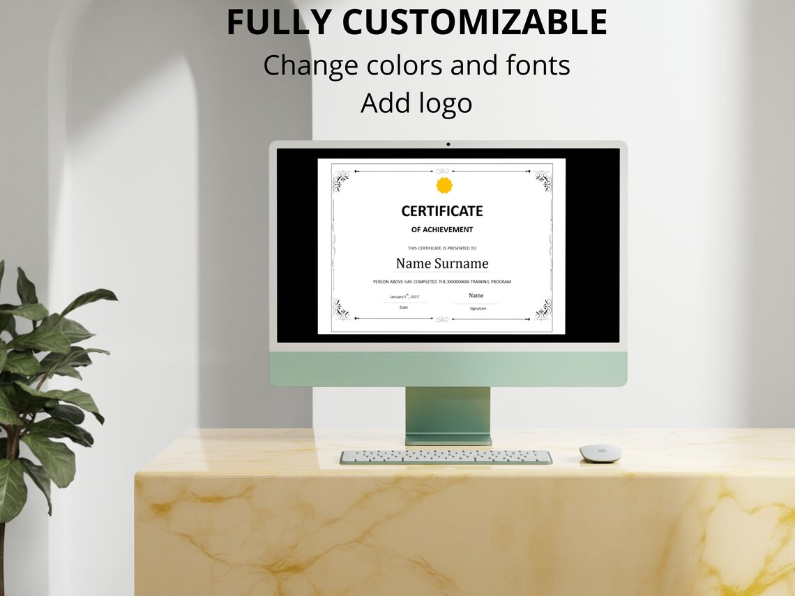 Editable Employee Training Certificate Template (MS Word, A4 & US ...