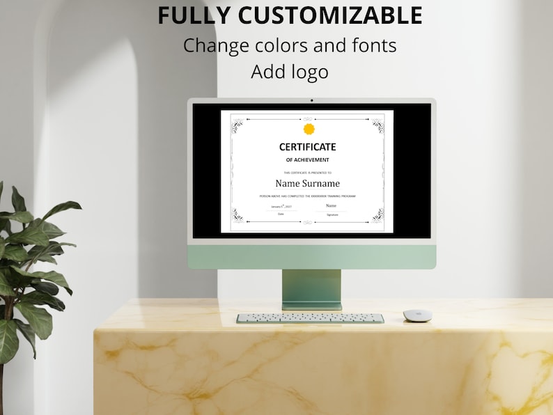 Employee Training Certificate MS Editable Word HR Template Certificate ...