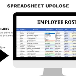 Employee Roster Template: Staff Directory & Salary Tracker (excel ...