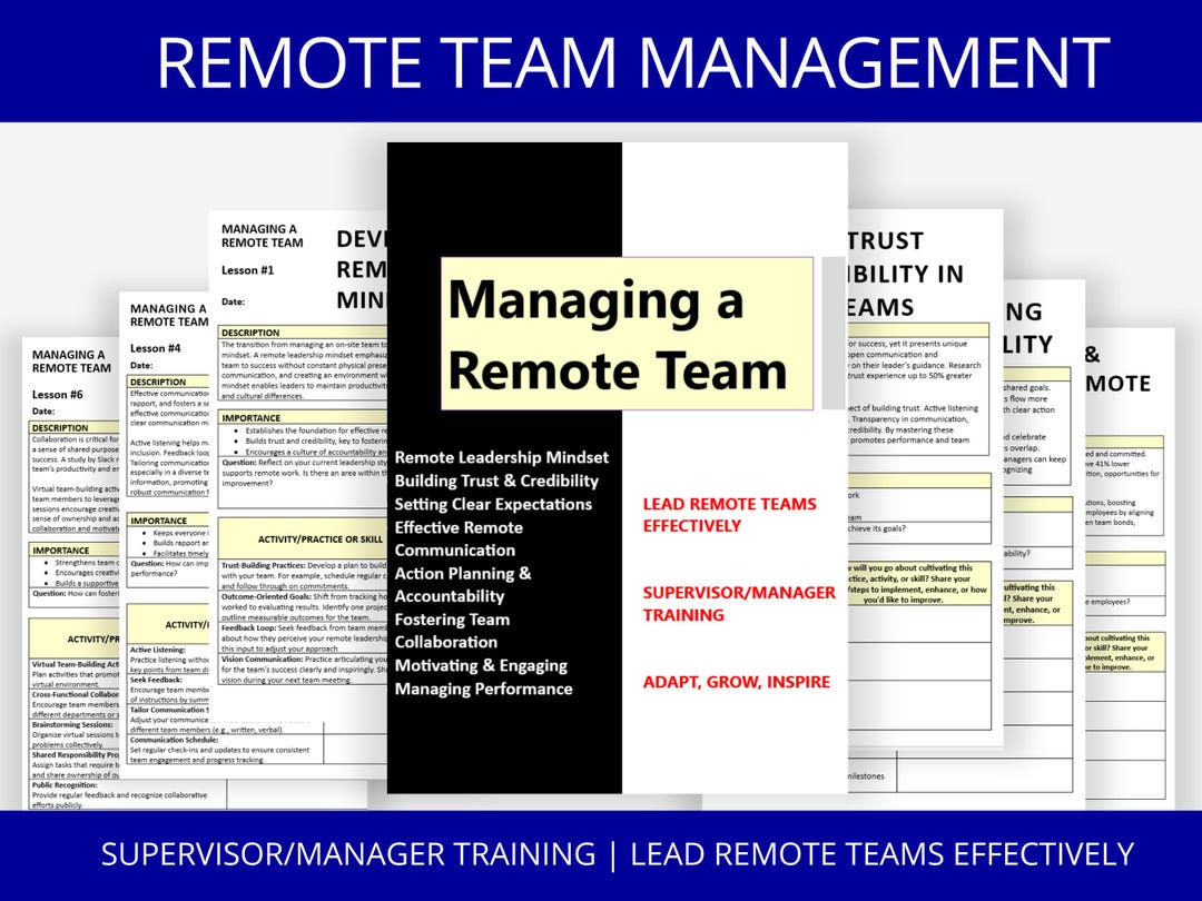 Remote Team Management Workbook: Leadership & Collaboration (digital ...