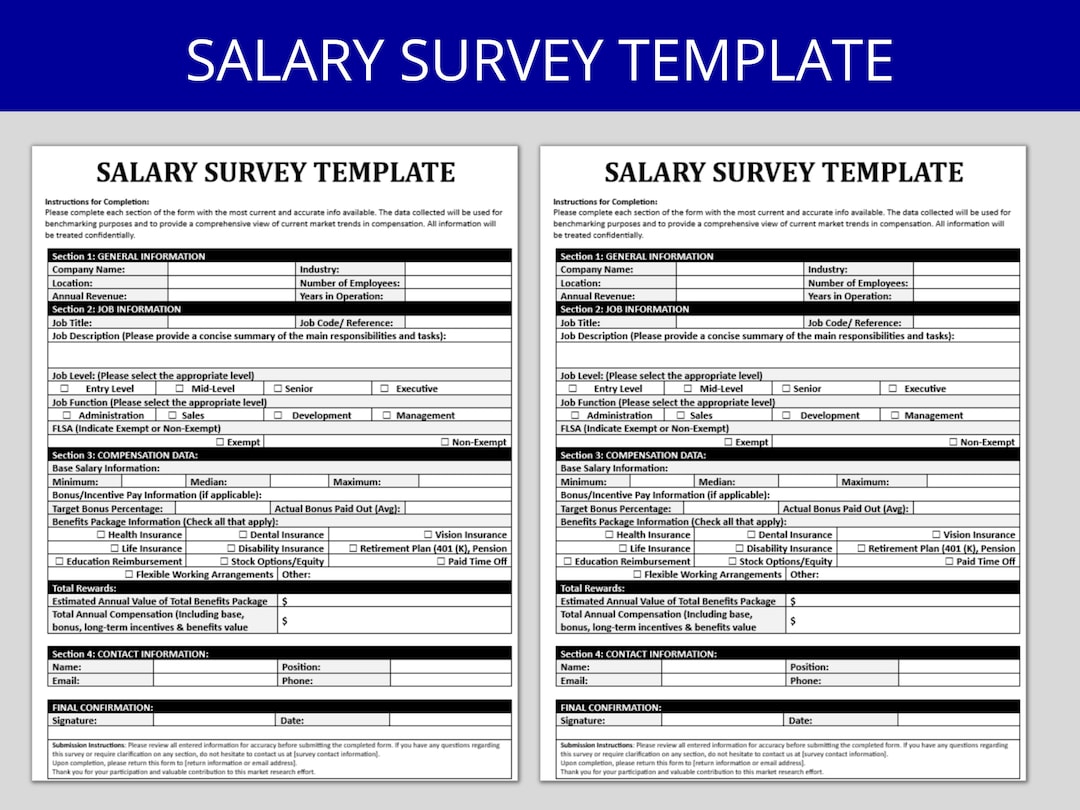 Salary Survey Template: HR Compensation Data (digital Download) - Etsy