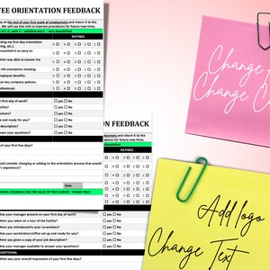 New Hire Orientation Survey Template: Employee Feedback (editable Word ...