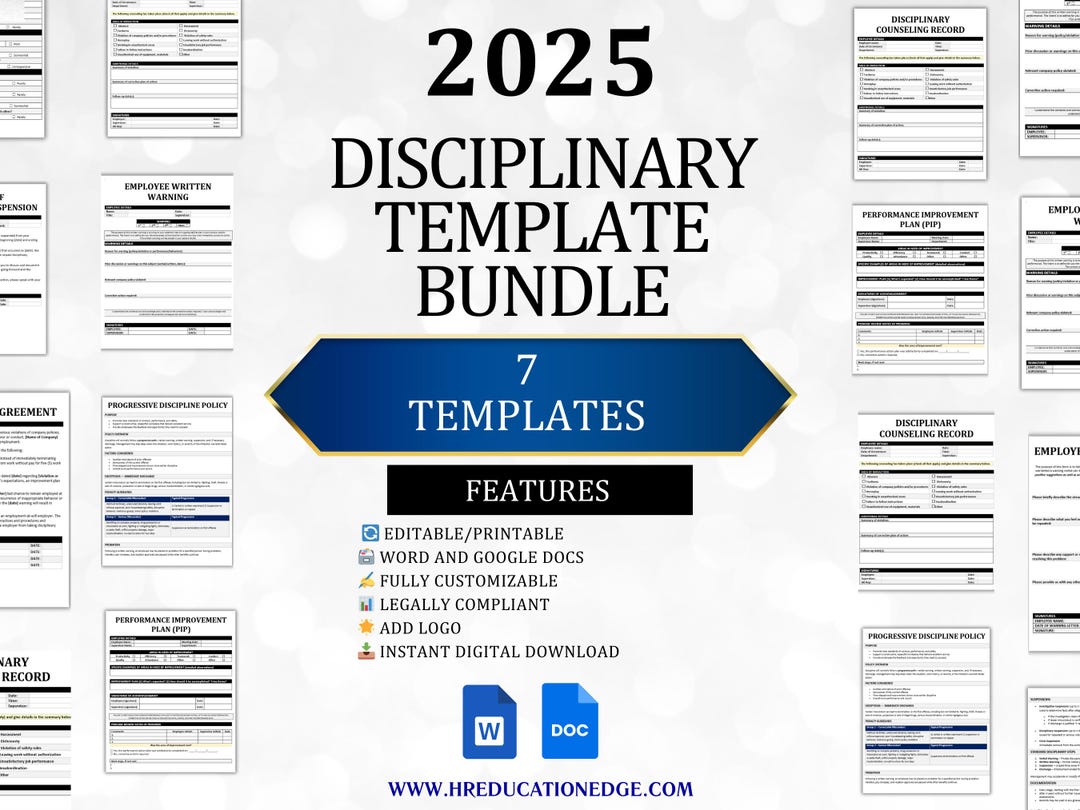 2025 Employee Disciplinary Templates Bundle: HR Forms (digital Download ...