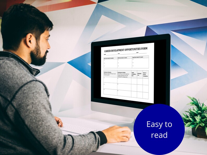 Career Development Form Employee Professional Plan Individual ...