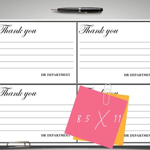 Thank You Note From HR Department: Editable Word HR Appreciation Form ...
