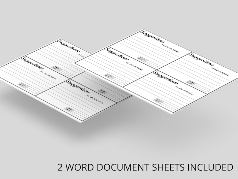 Employee Suggestion Card Template: HR Form (digital Download) - Etsy