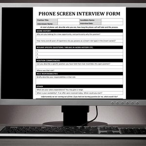 Phone Interview Questions Template | Prescreen Telephone Interviewing ...