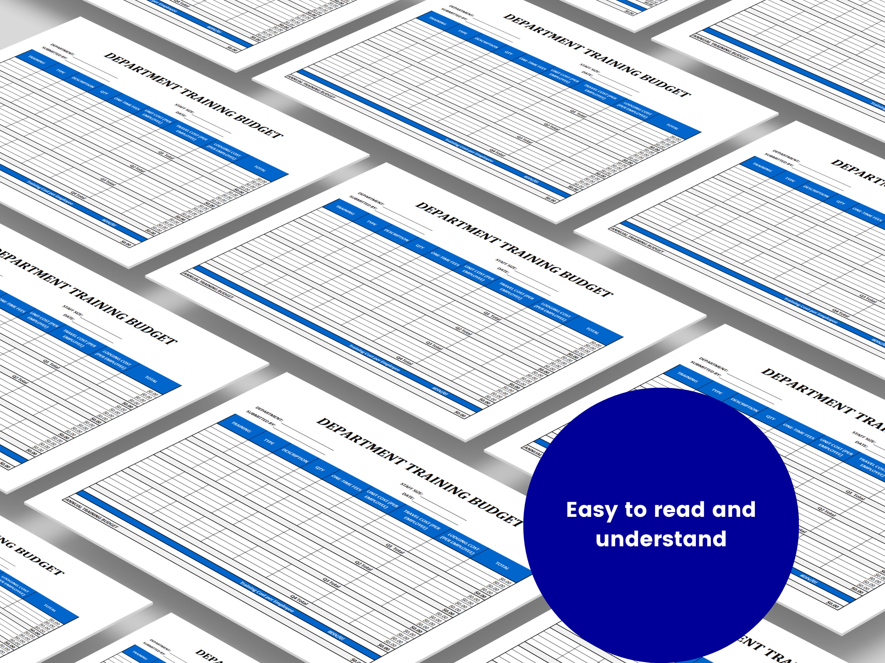 Departmental Training Budget Excel Spreadsheet: HR Template (digital ...