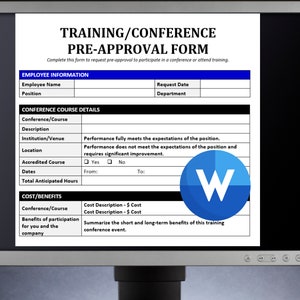 HR Pre-approval Form for Employee Training and Conferences - Etsy