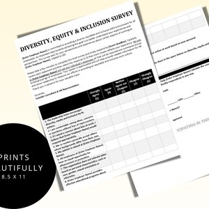 DEI Employee Survey: Diversity, Equity & Inclusion HR Template (digital ...