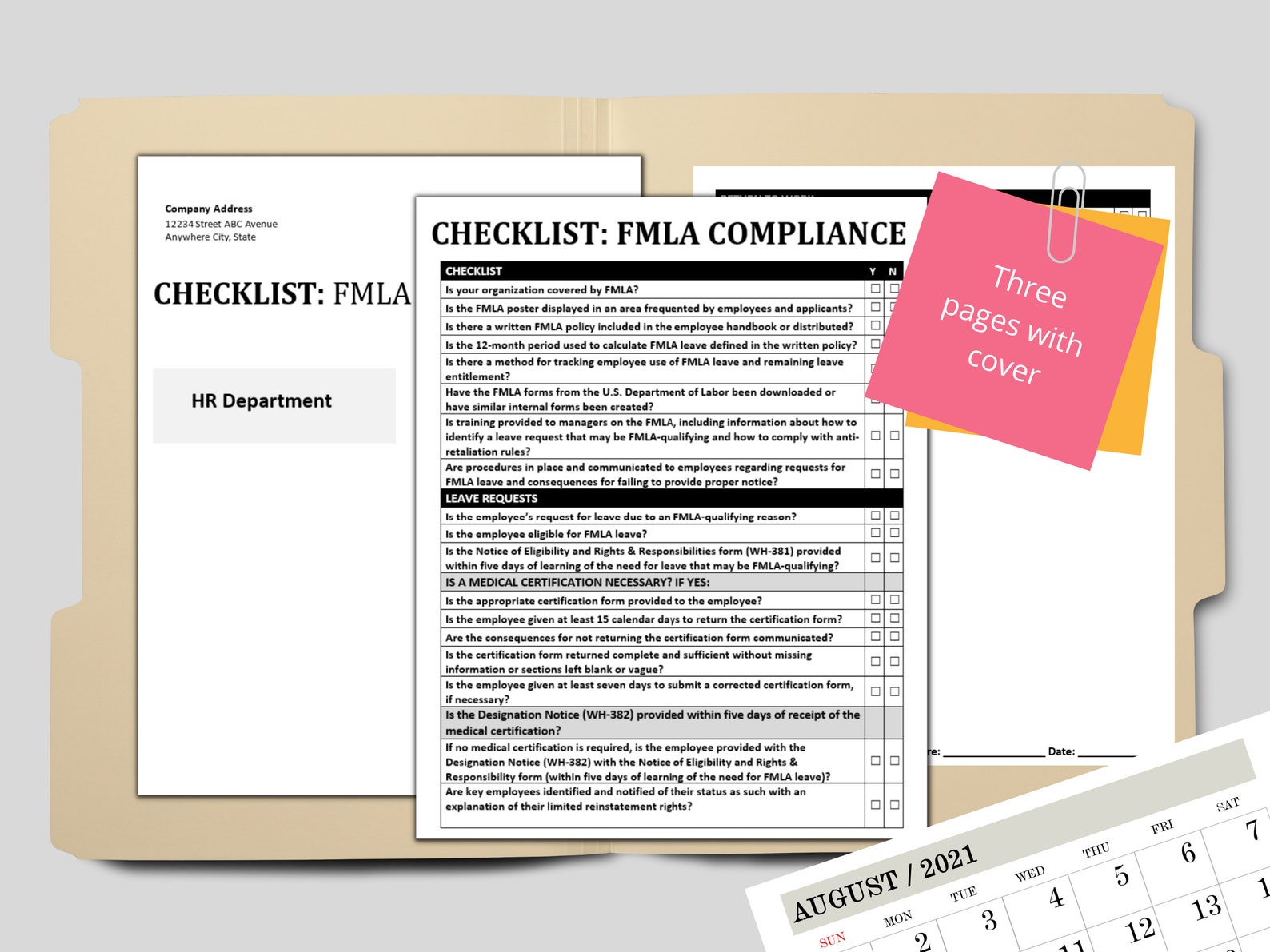 FMLA Compliance Checklist: Editable HR Template (digital Download) - Etsy