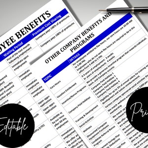 Employee Benefits Overview Template: HR Total Reward List (digital ...