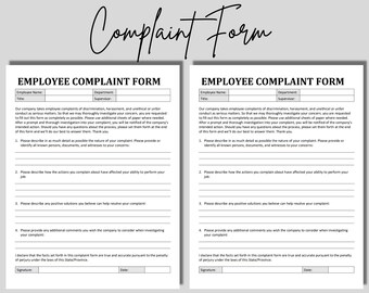 Employee Complaint Forms - Etsy