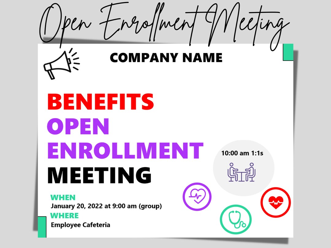 Open Enrollment Benefits Meeting Template HR Templates - Etsy