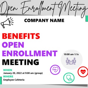 Open Enrollment Benefits Meeting Template HR Templates - Etsy