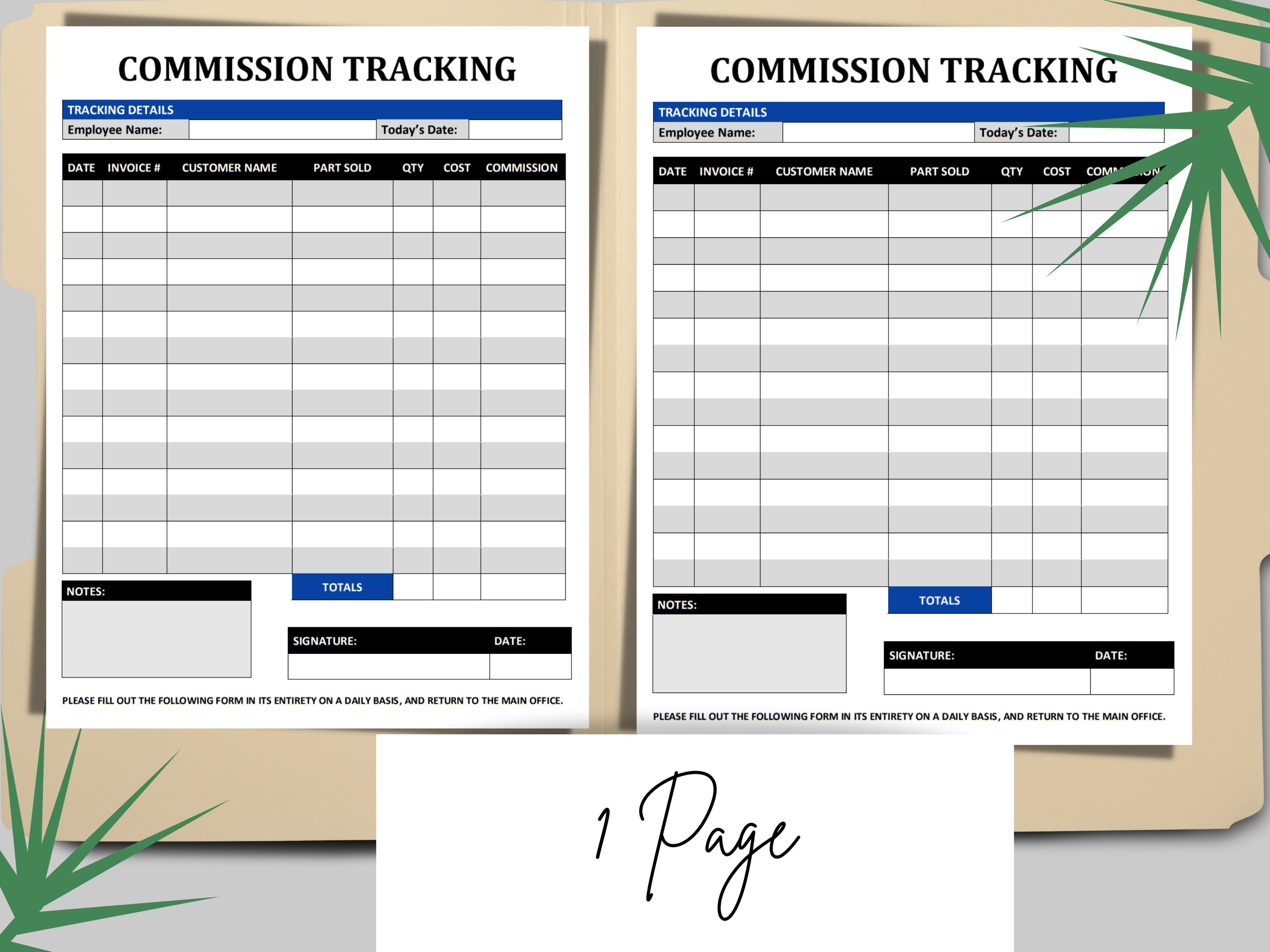 Employee Commission Tracker - HR Payroll Word Template - Etsy