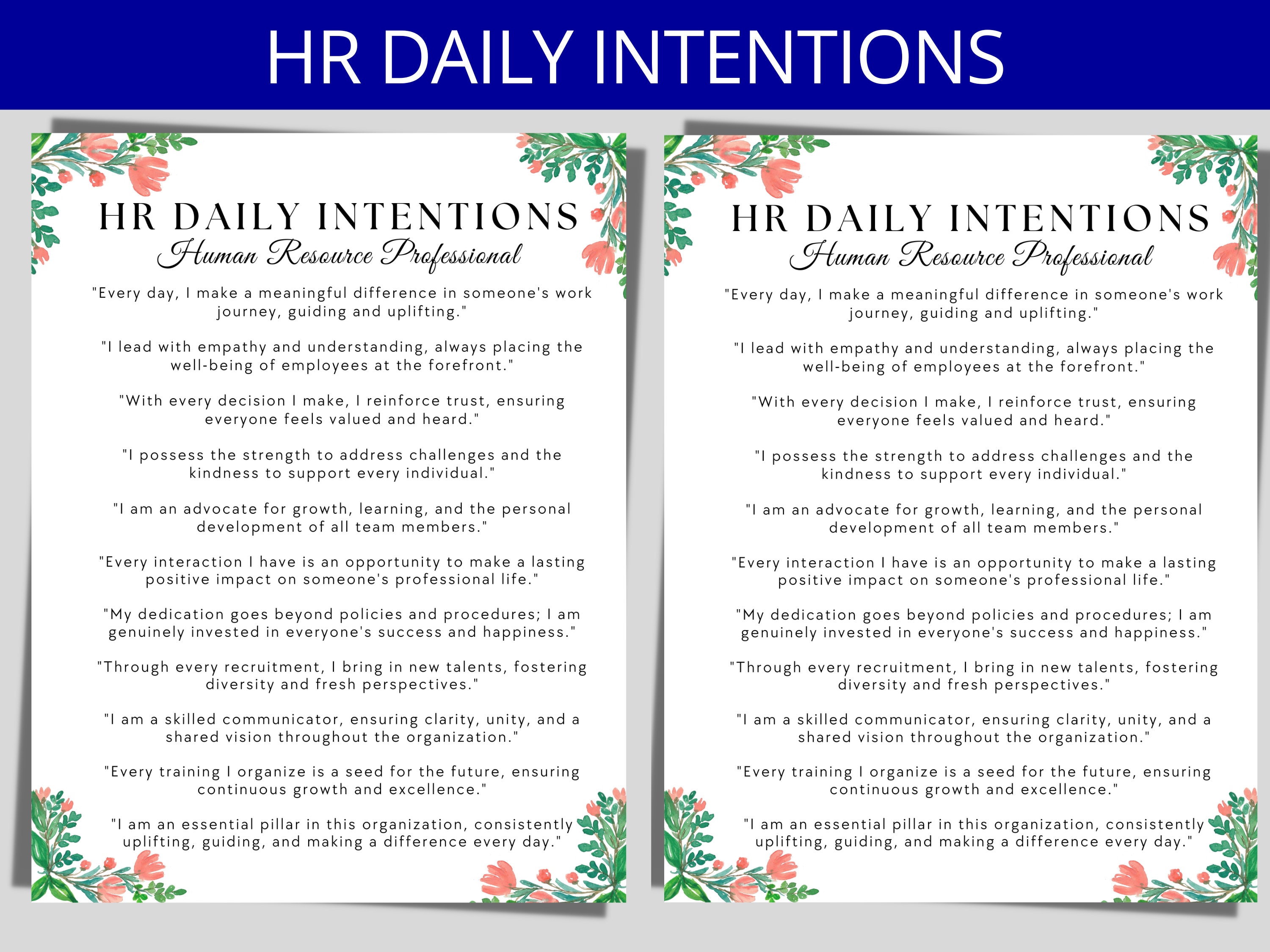 Frameable HR Inspirational Poem | Printable Office Decor | Perfect Gift ...