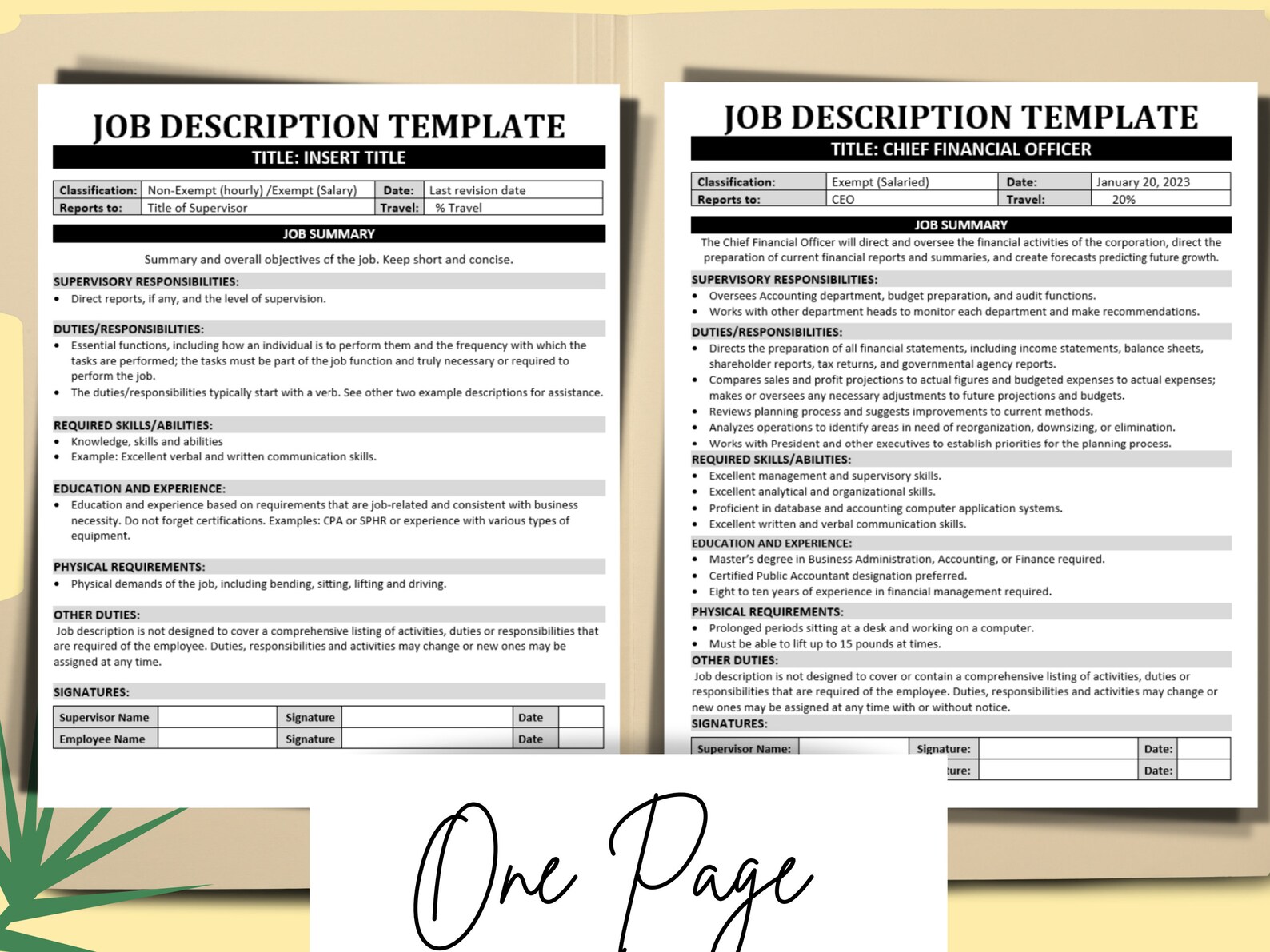 Editable Job Description Template: HR Forms (MS Word & Google Doc) - Etsy