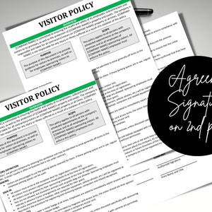 Visitor Policy | HR Templates | Human Resources Form | Employee ...