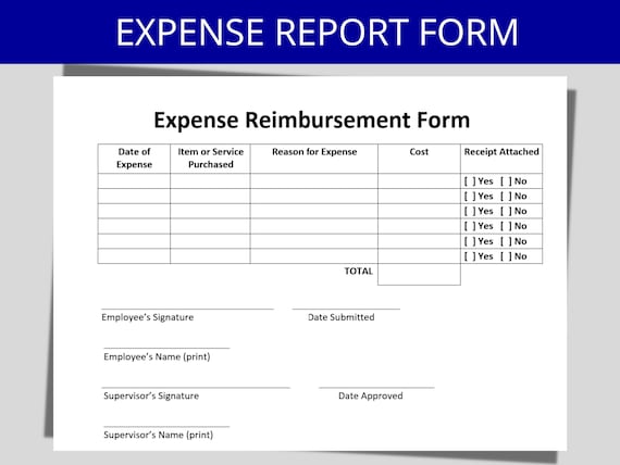 Expense Form Template Ready To Use Expense Report Template With Chart
