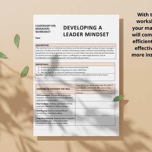 Manager Leadership Worksheet: HR Training Template (digital Download ...