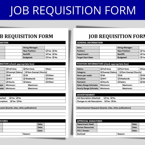 Job Requisition Template - Etsy