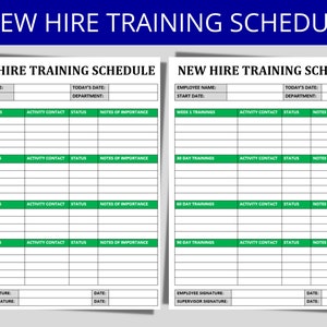 Simple New Hire Training Schedule: Editable Word Template | 90-day Plan ...