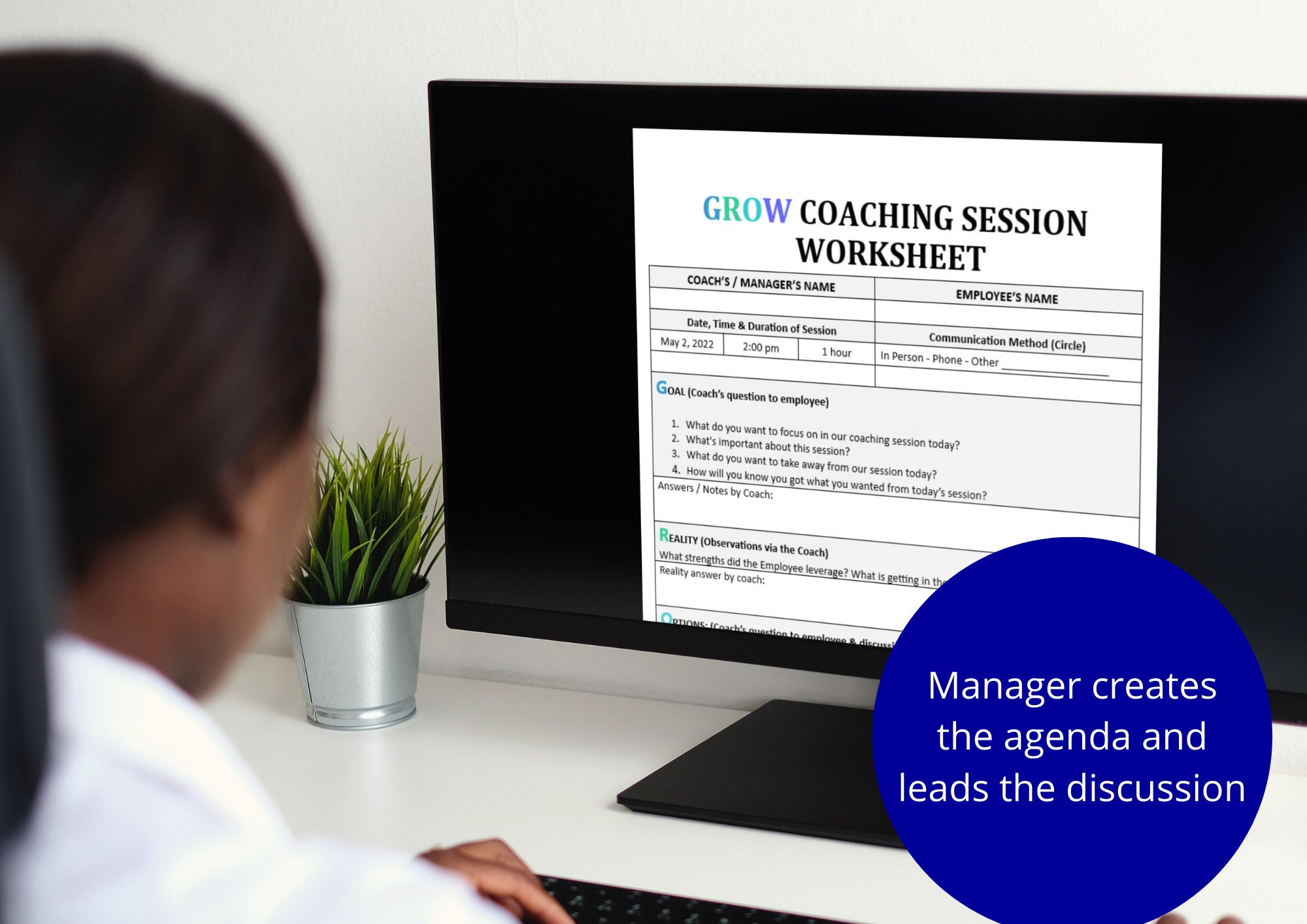 Employee Coaching Worksheet: GROW Model, HR Template (word, Excel ...