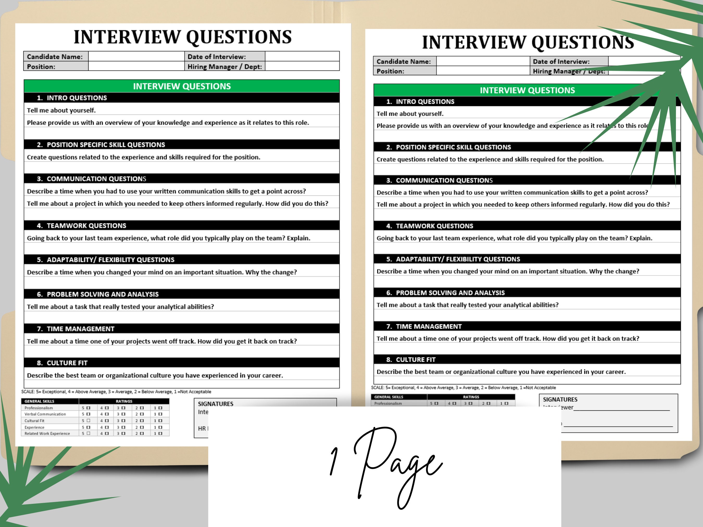 Interview Questions Template Human Resources Behavioral - Etsy Canada