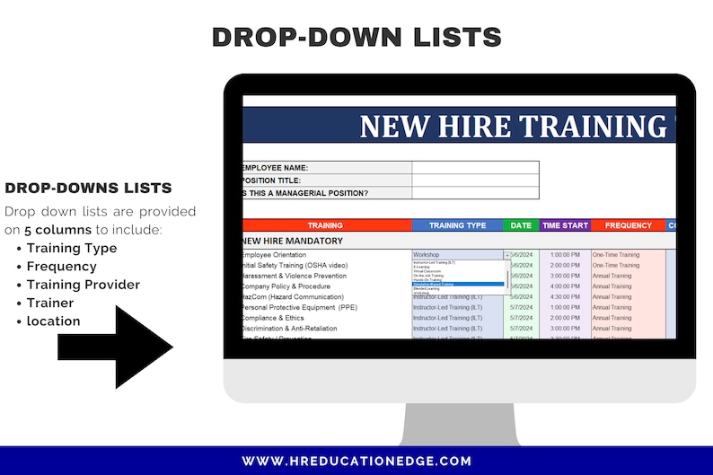 New Hire Training Plan Tracker Employee Onboarding Process Training ...