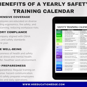 Workplace Safety Training Calendar: OSHA Compliance (digital Download ...
