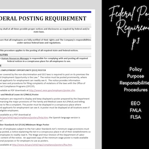 Federal Posting Requirements Template | MS Editable Word Templates ...