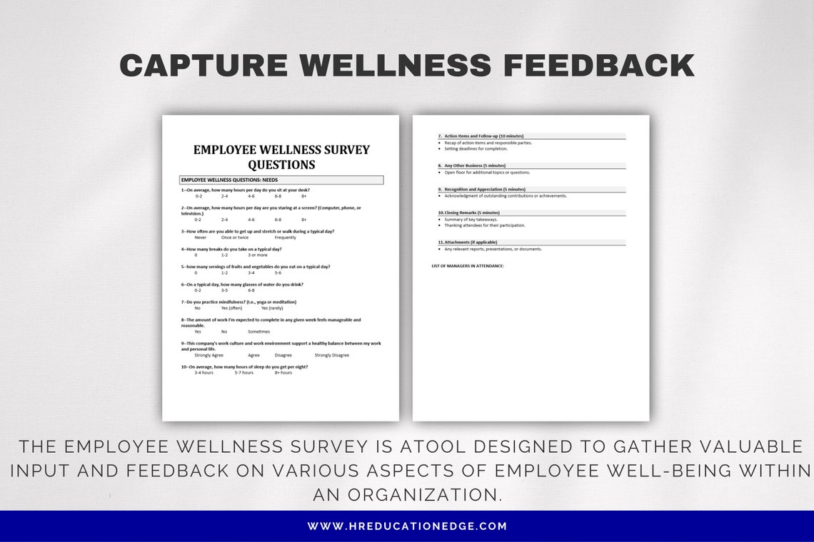 Employee Wellness Survey Employee Benefits Input & Feedback Work-life ...