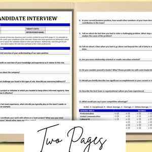 HR Behavioral Interview Questions - Editable Word Template for ...