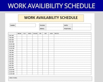 Availability Chart Template