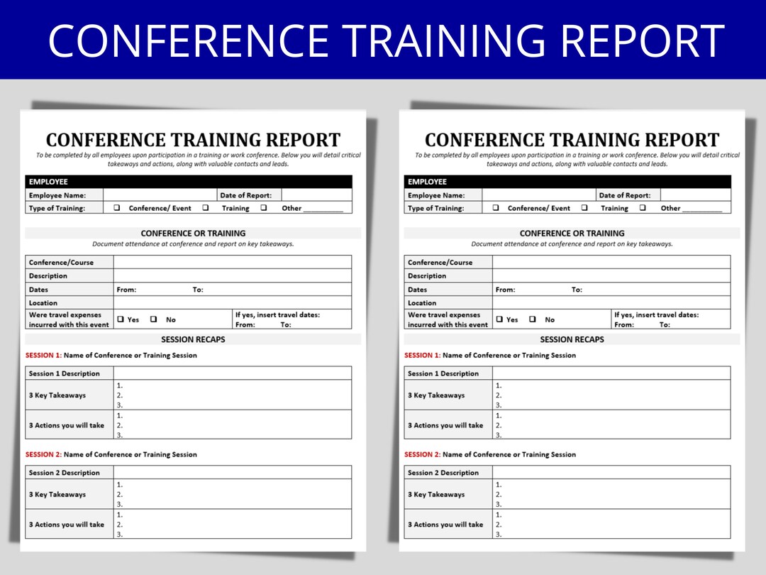 Conference / Training Employee Report | HR Template | Human Resources ...