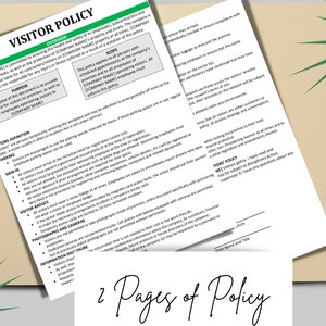 Visitor Policy | HR Templates | Human Resources Form | Employee ...