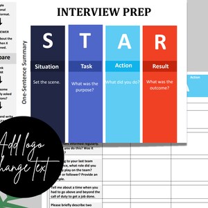 Interview Prep Template | STAR Preparation | Situational Questions ...