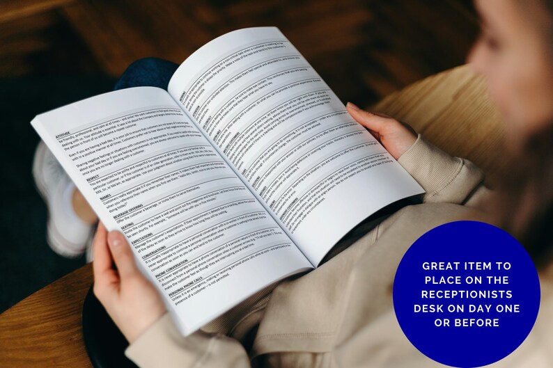 Receptionist Handbook Template: Front Desk Training Guide (word, Google ...