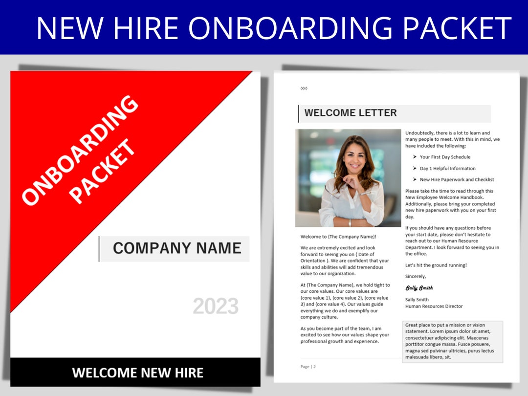 Employee Onboarding Packet: Welcome Letter, HR Templates (editable Word ...