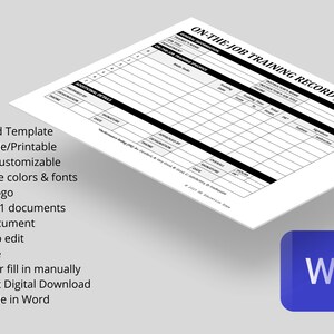 Employee Training Record Logbook: HR Onboarding Form (digital Download ...