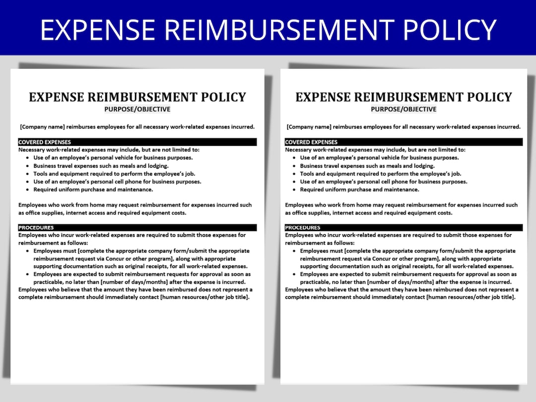 Expense Reimbursement Policy | MS Editable Word Template | Human ...