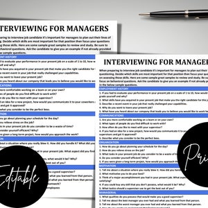 Interviewing for Managers | Editable Word Interviewing Form | Human ...