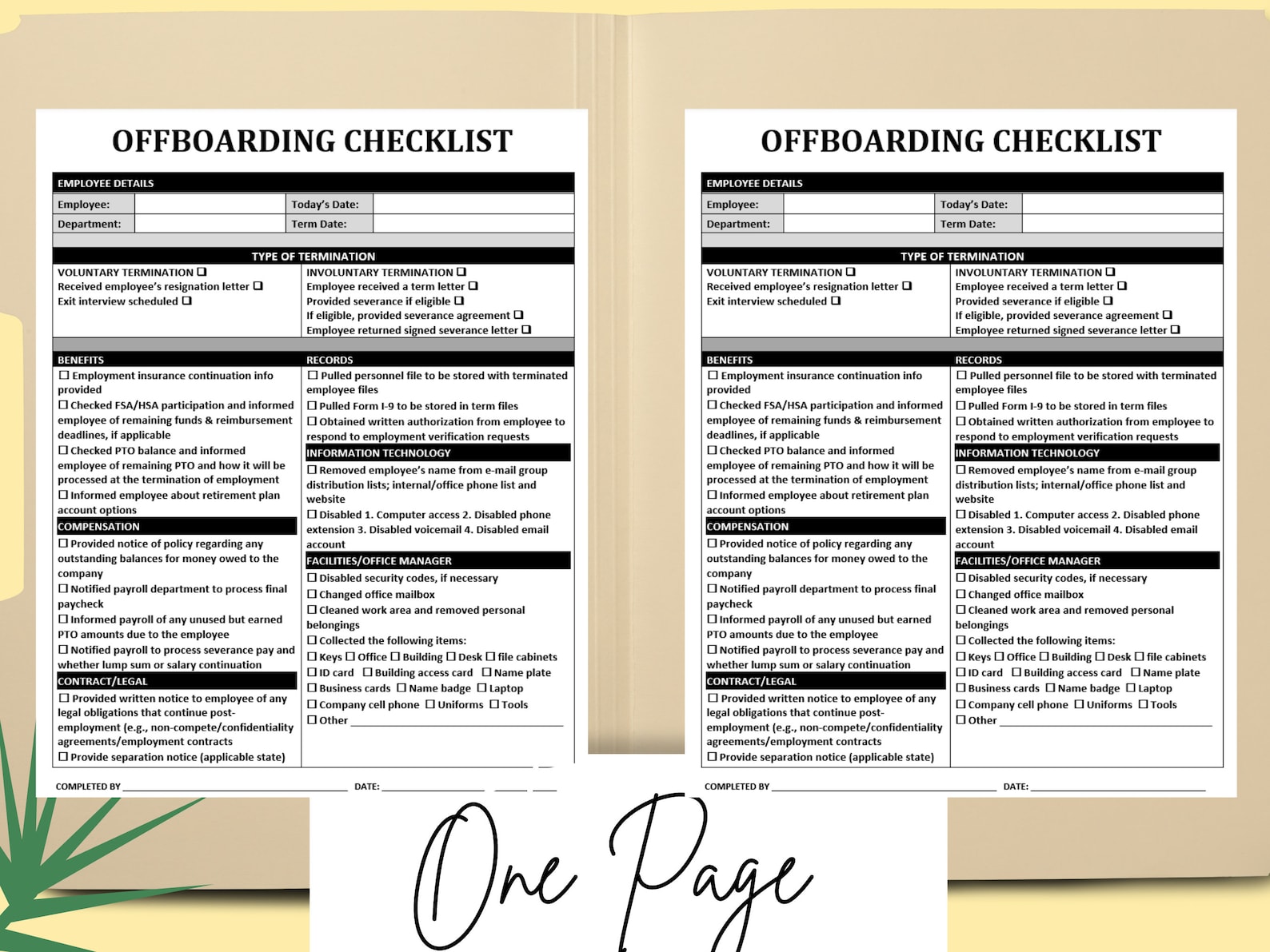 Offboarding Checklist: Employee Termination Templates | Employee ...