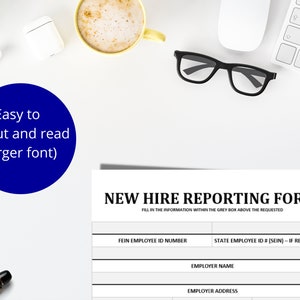 New Hire Reporting Form Template: Editable HR Document (MS Word) - Etsy