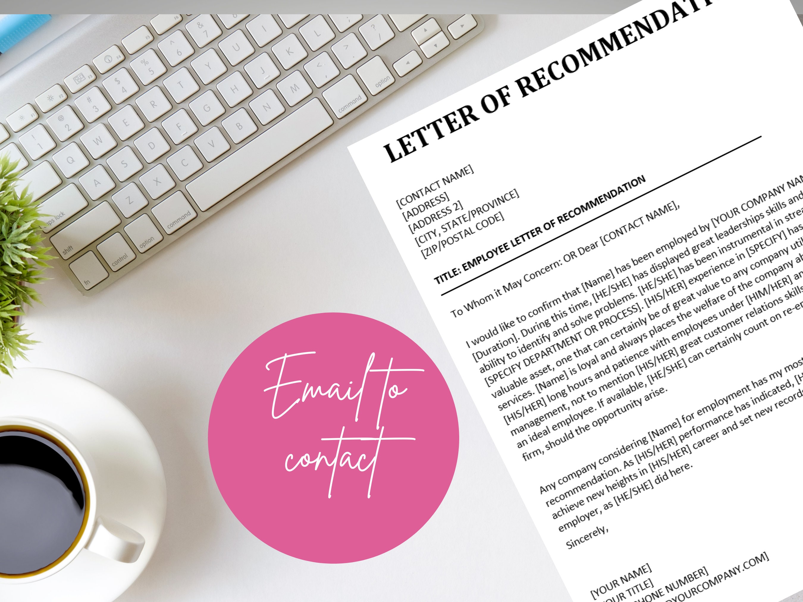 Editable HR Letter of Recommendation Template for Employment - Etsy