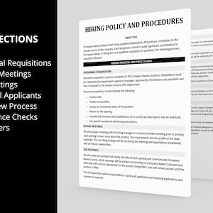Editable Hiring Policy Template: HR Recruitment Guidelines (digital ...