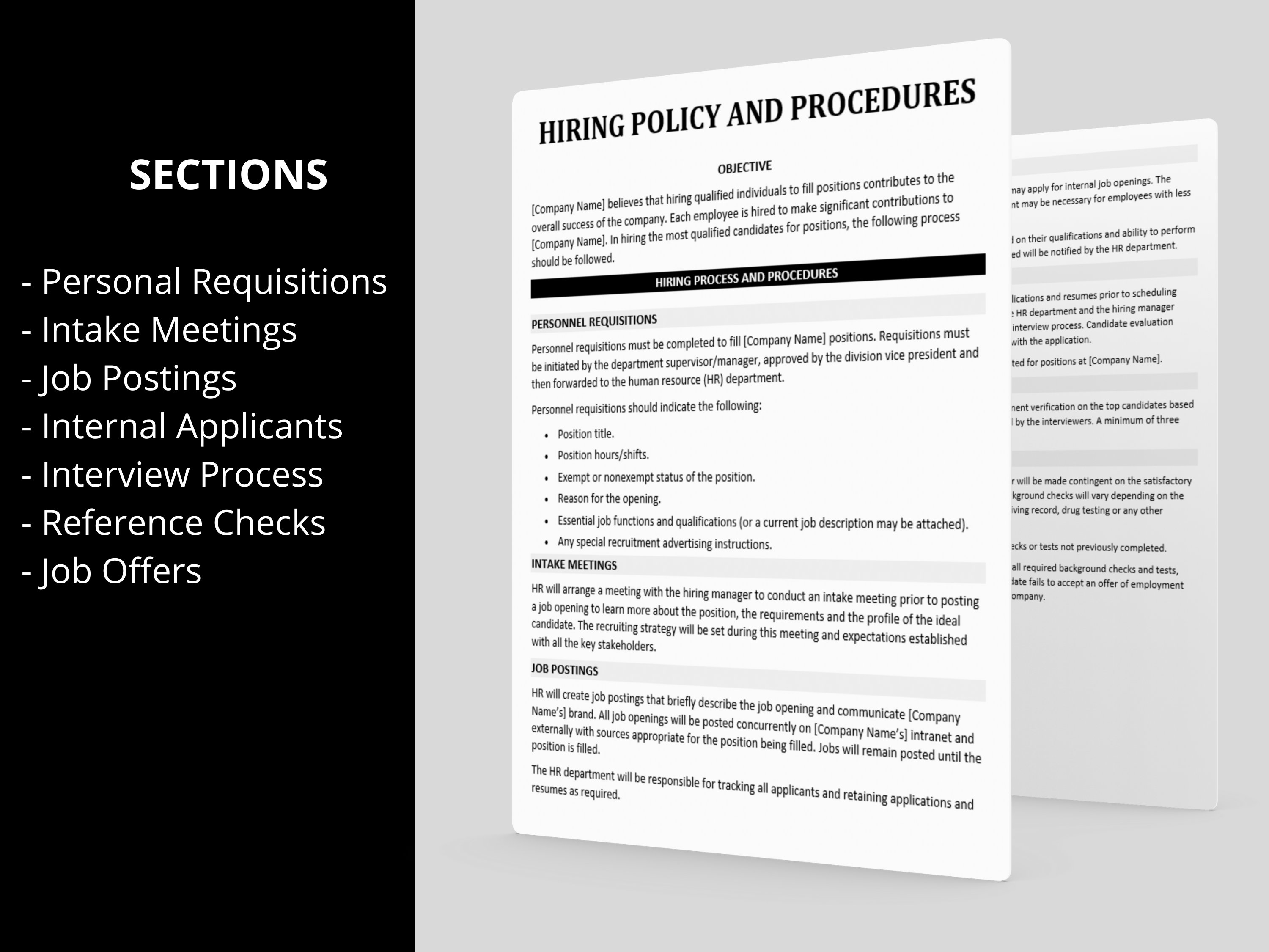 Editable Hiring Policy Template: HR Recruitment Guidelines (digital ...